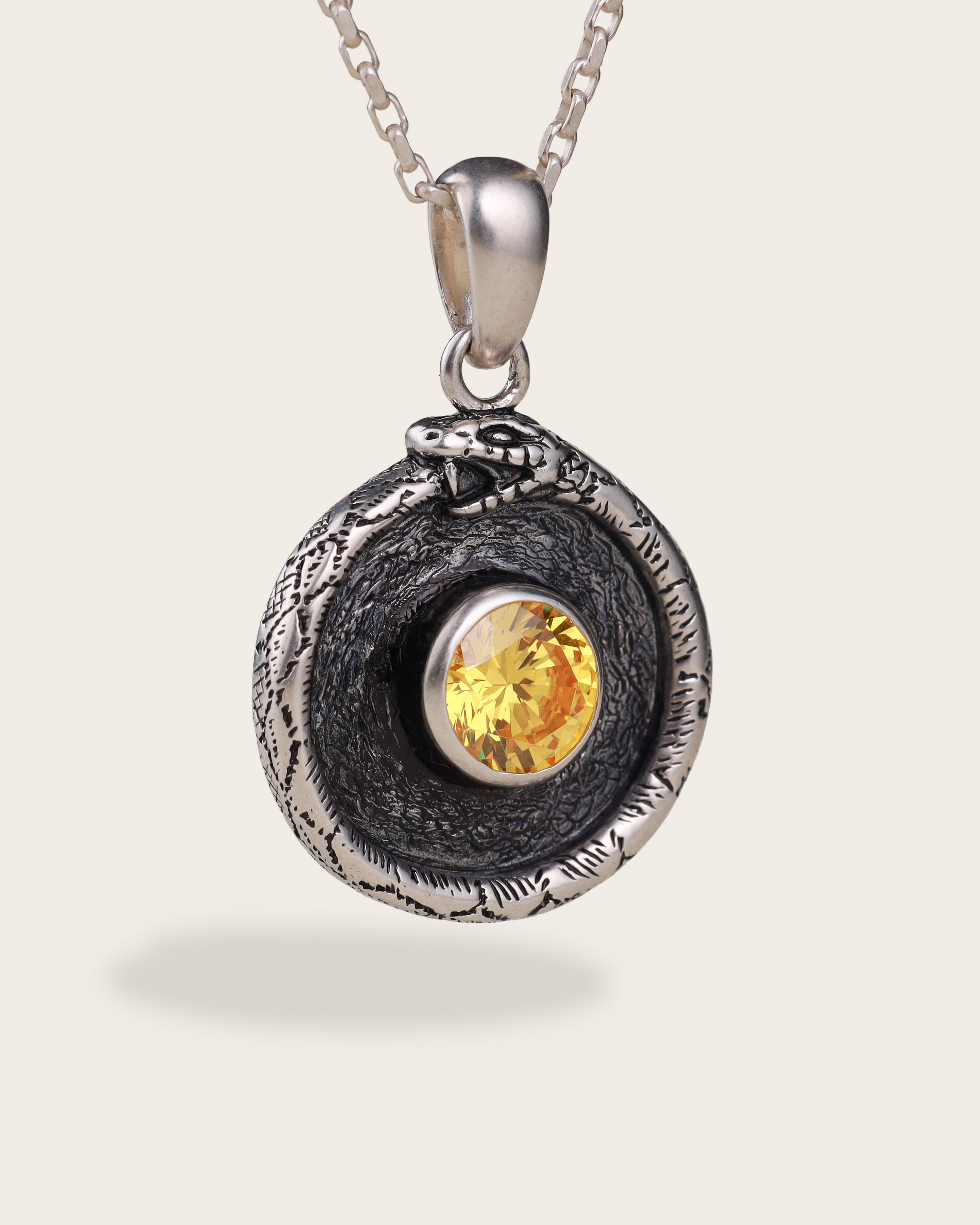 SNAKE GEMSTONE PENDANT IN SILVER – Untold-truth-ecom
